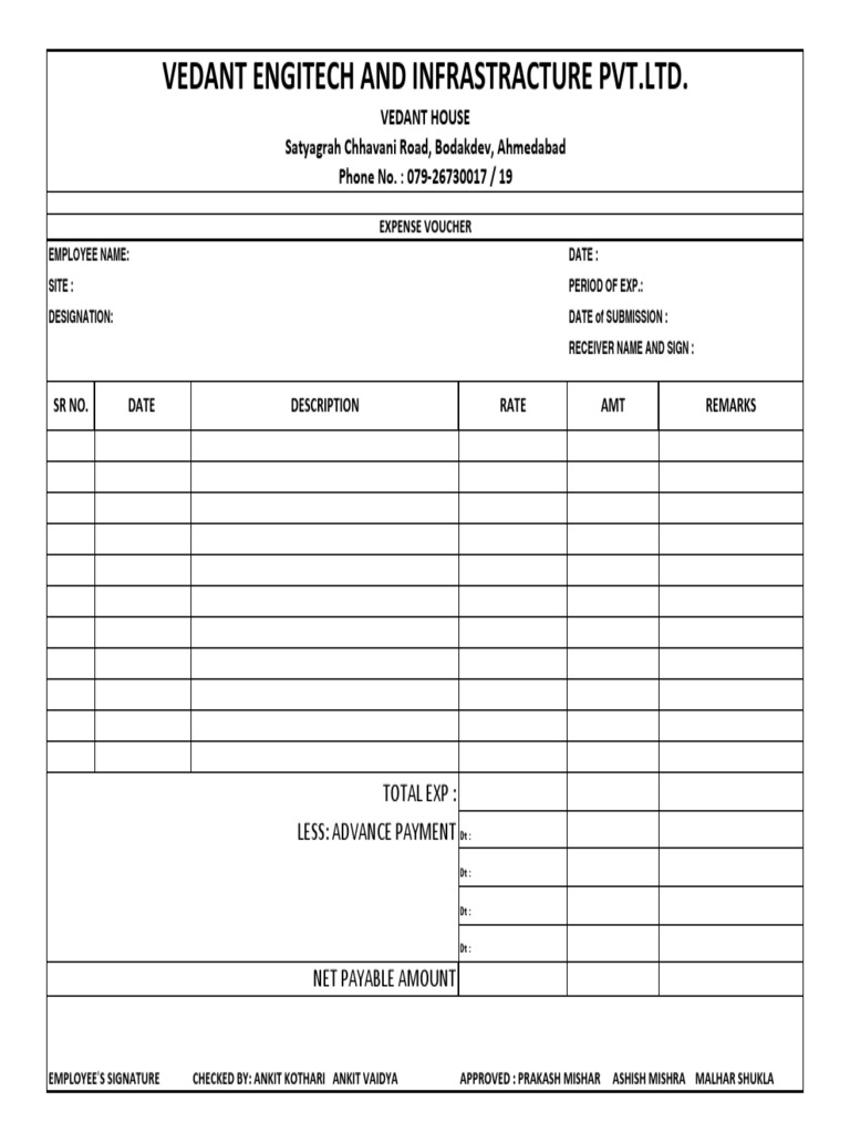 Expense Voucher Format | PDF