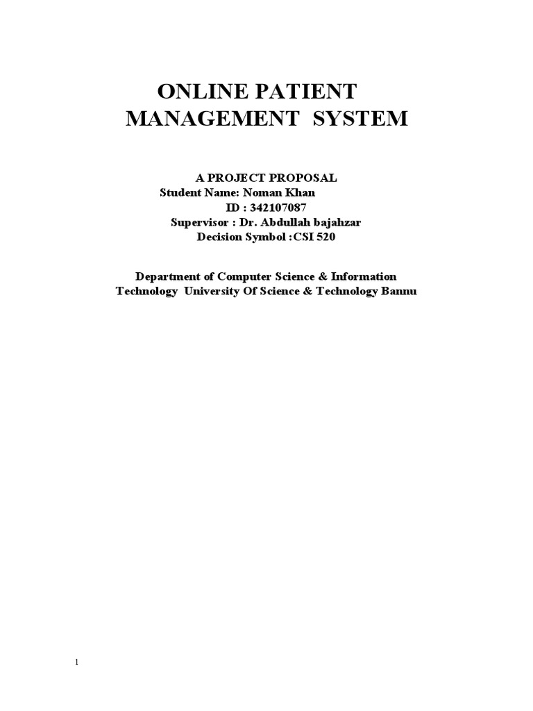 Hospital Management System Proposal | PDF | Html | Html Element