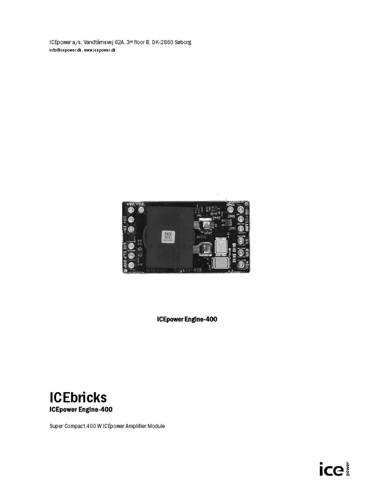ICEpower Datasheet ICEbricks Engine400 1 2-1-1 | PDF | Amplifier | Capacitor