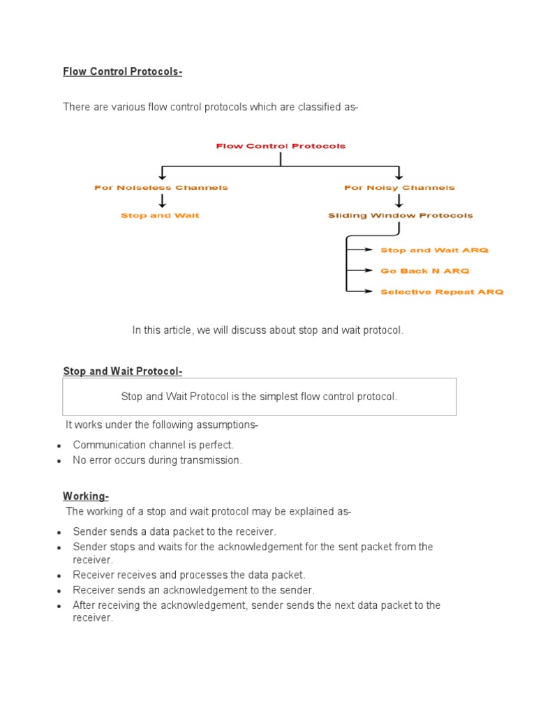 Flow Control Protocols | PDF | Telecommunications | Computer Engineering