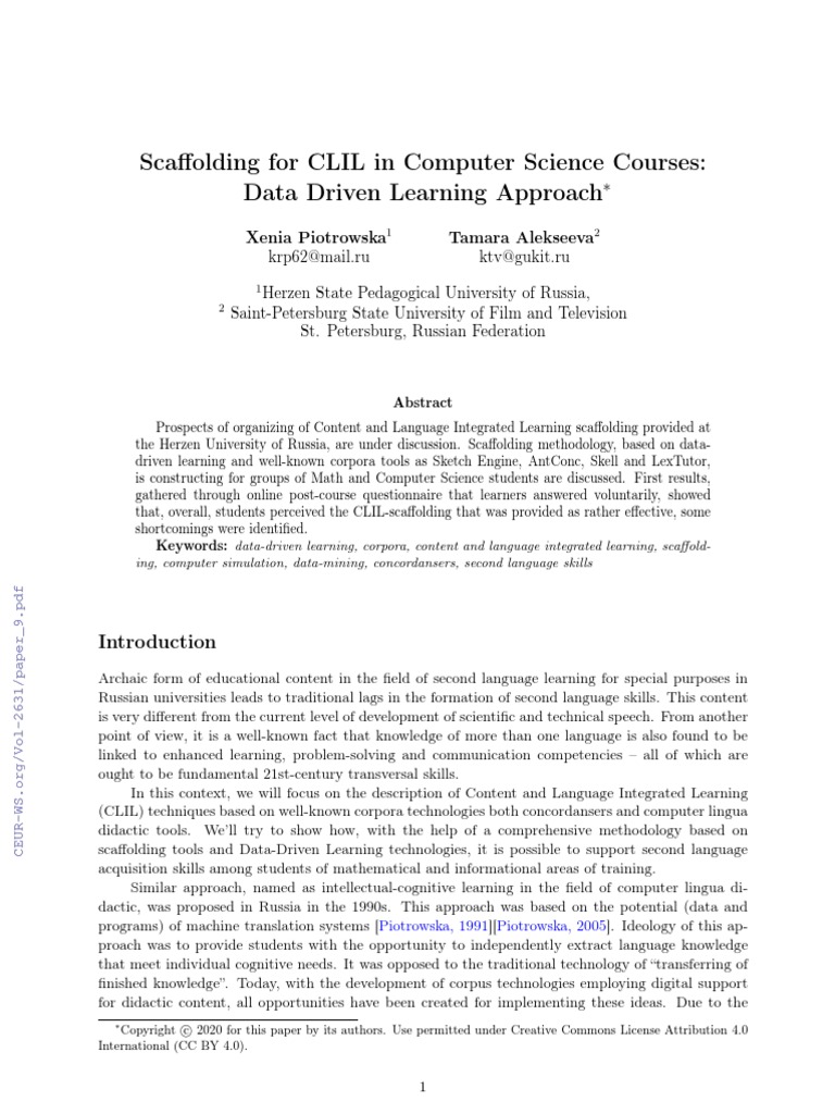 CLIL - Computer Science Research Paper | PDF | Cluster Analysis | Learning