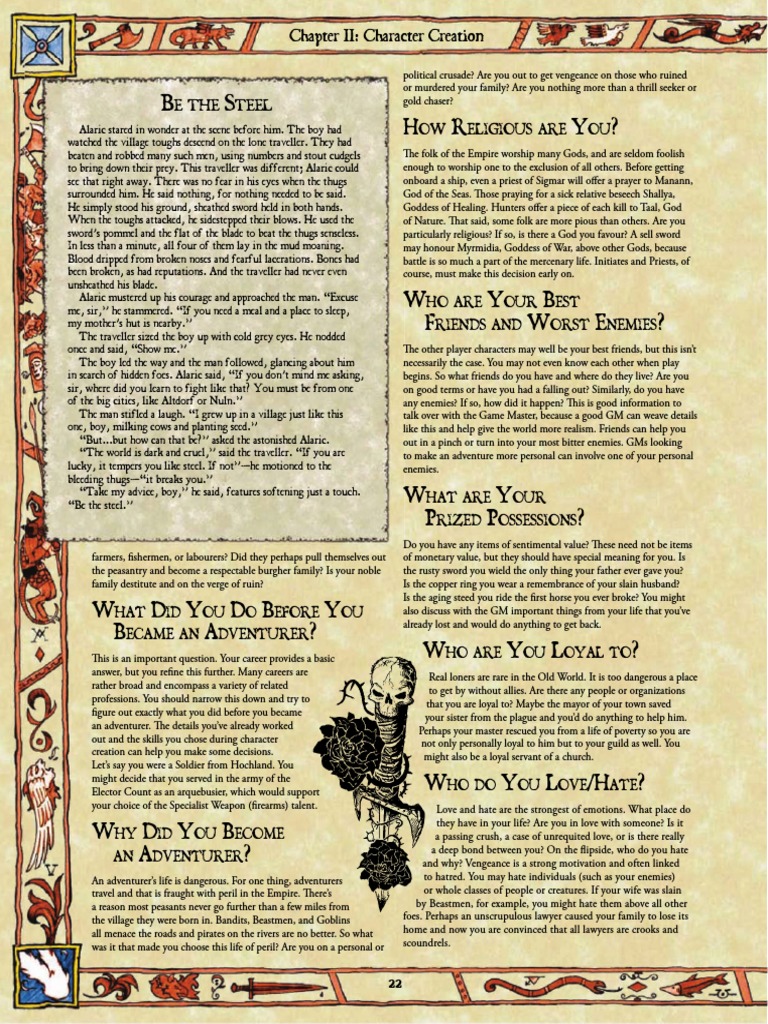 Character Creation Guide for Adventurers | PDF | Hatred