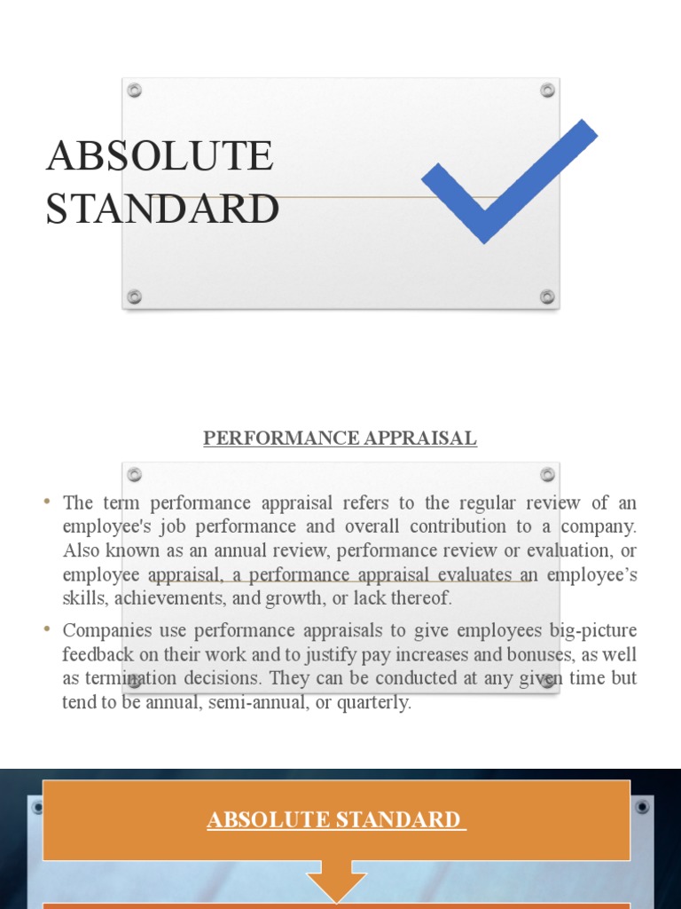 Absolute Standard | PDF | Performance Appraisal | Evaluation