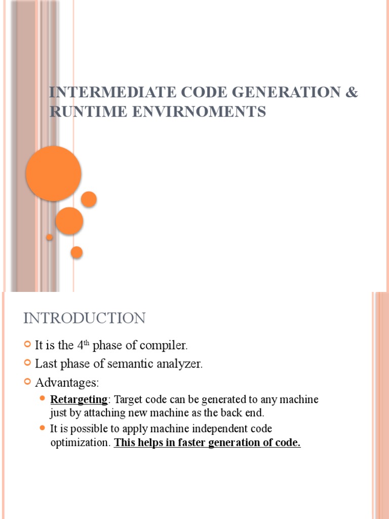 INTERMEDIATE CODE GENERATION & RUNTIME ENVIRNOMENTS | PDF | Pointer (Computer Programming ...