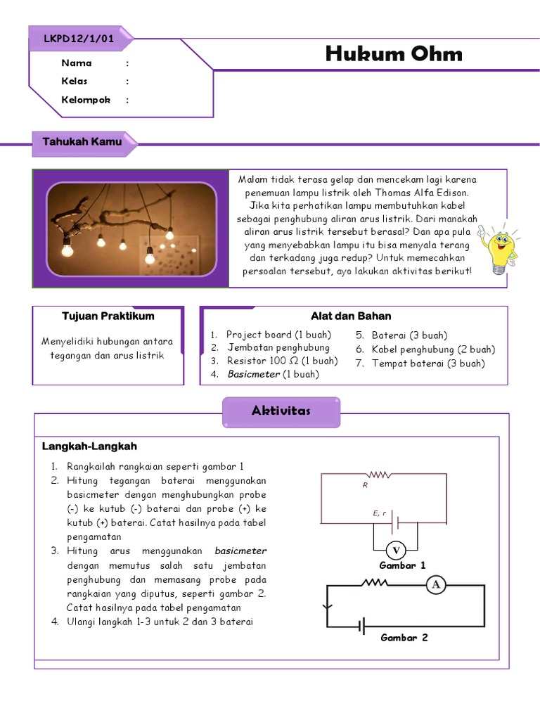 LKPD (Hukum Ohm) | PDF