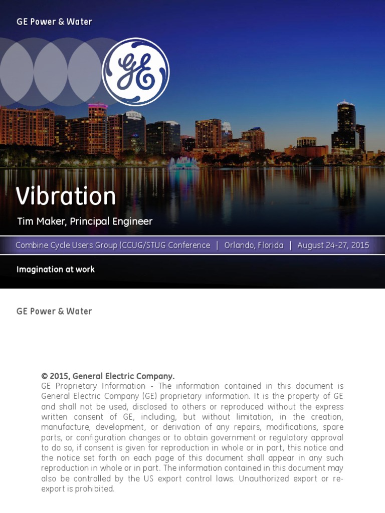 Vibration: GE Power & Water | PDF | Bearing (Mechanical) | Lubricant