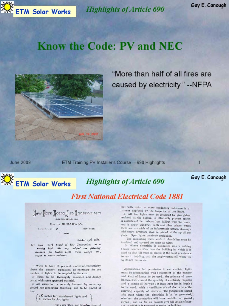 4.0 - NEC and PV Rev 4 | PDF | Photovoltaics | Photovoltaic System