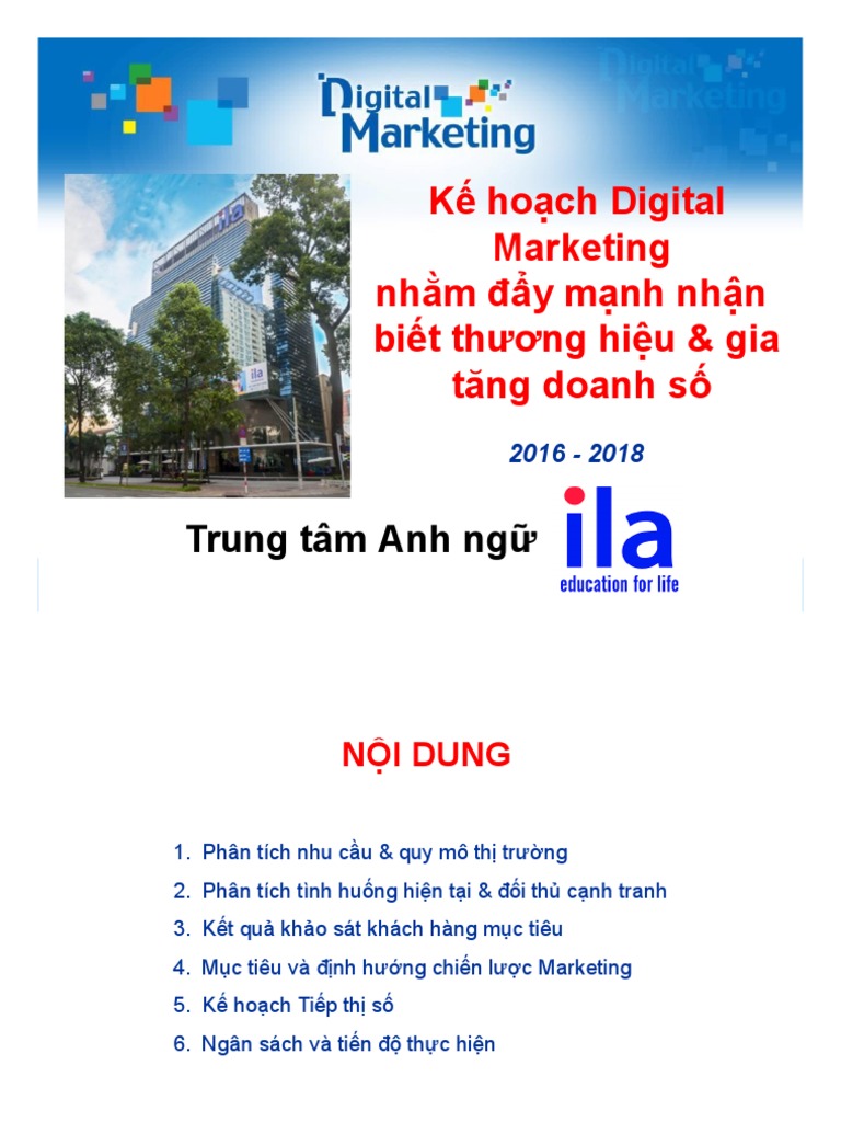 (123doc) Xay Dung Ke Hoach Digital Marketing Trung Tam Anh Ngu Quoc Te Ila | PDF