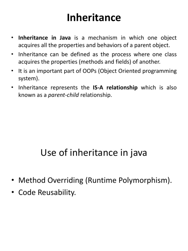 Inheretience in Java | PDF | Inheritance (Object Oriented Programming ...