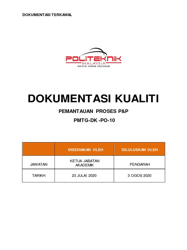 PMTG DK PO 10 Pemantauan Proses PDP | PDF