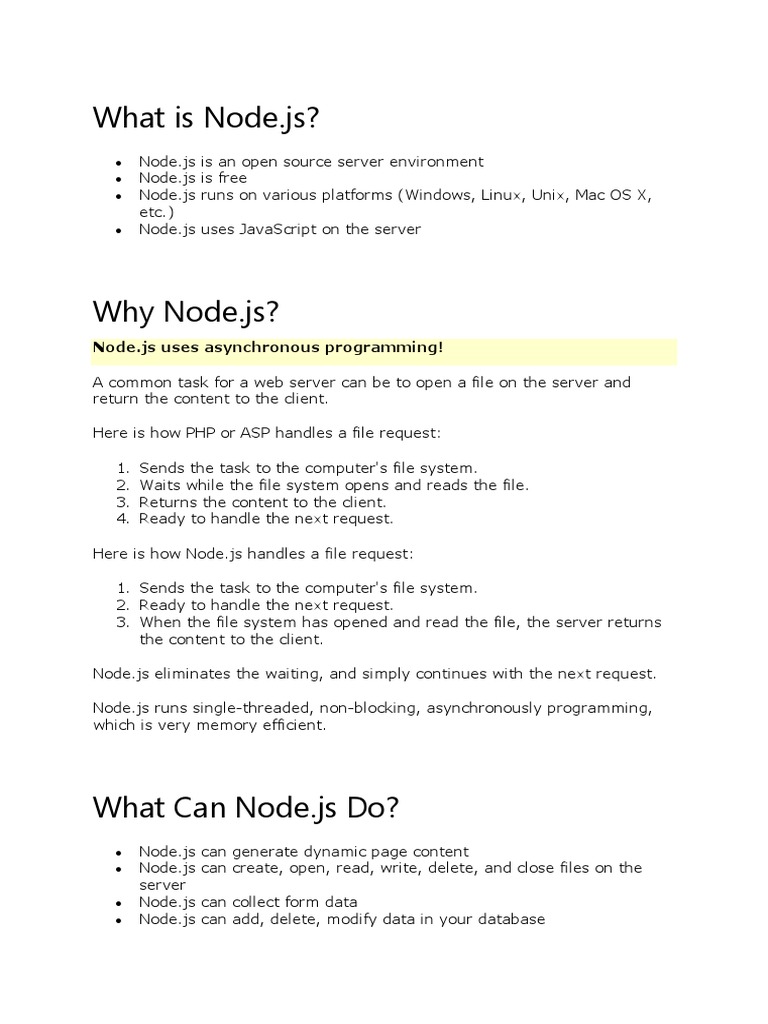 Nodejs Material | PDF | Internet & Web | World Wide Web