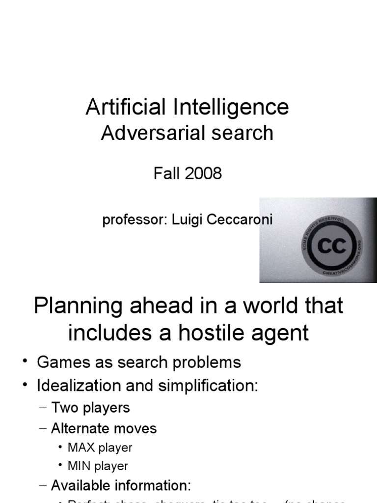 Artificial Intelligence: Adversarial Search | PDF | Computer ...