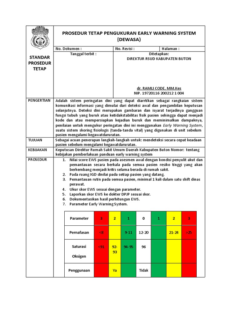 Sop Ews Dewasadocx | PDF