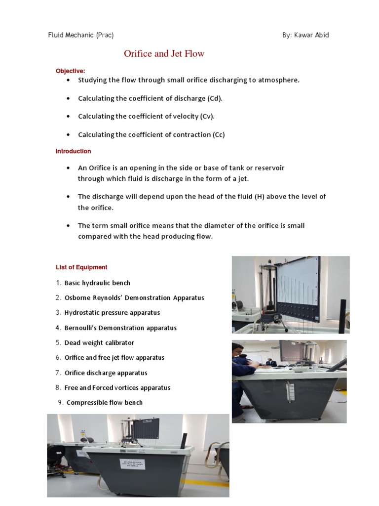 Orifice and Jet Flow | Download Free PDF | Fluid Dynamics | Classical ...
