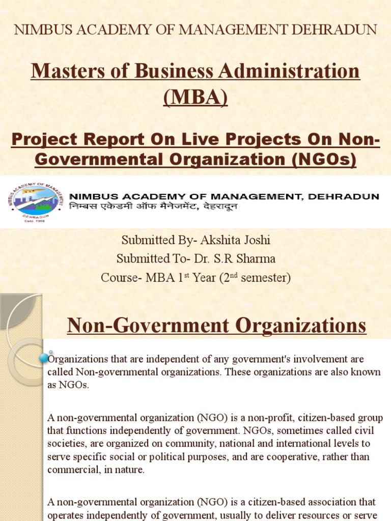 Masters of Business Administration (Mba) : Project Report On Live ...