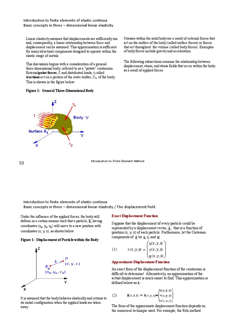 Finite Element Method Basics | PDF | Stress (Mechanics) | Linear Elasticity