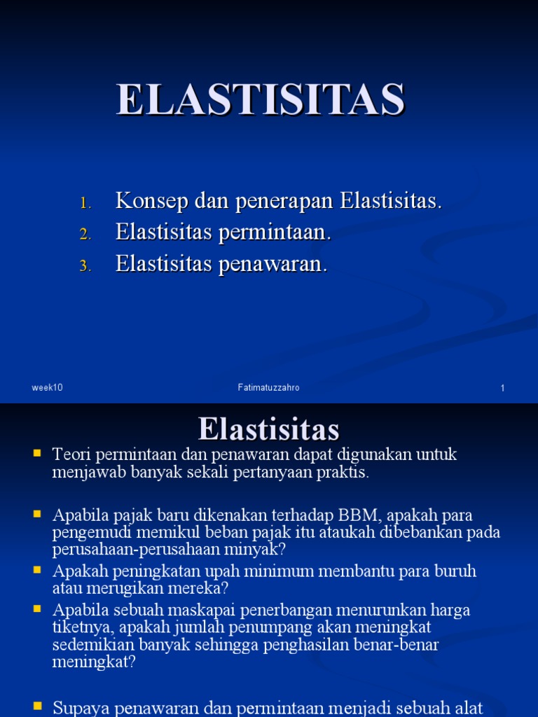 EKONOMI MIKRO KONSEP-Elastisitas | PDF