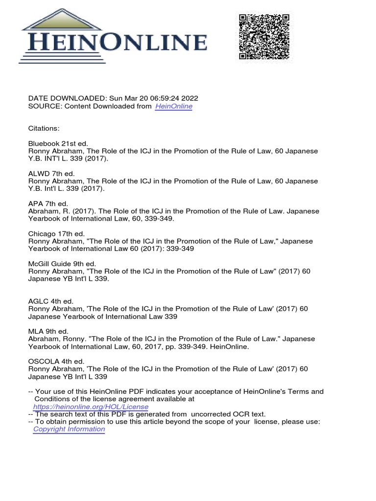 ICJ and Rule of Law | PDF | International Law | Jurisdiction