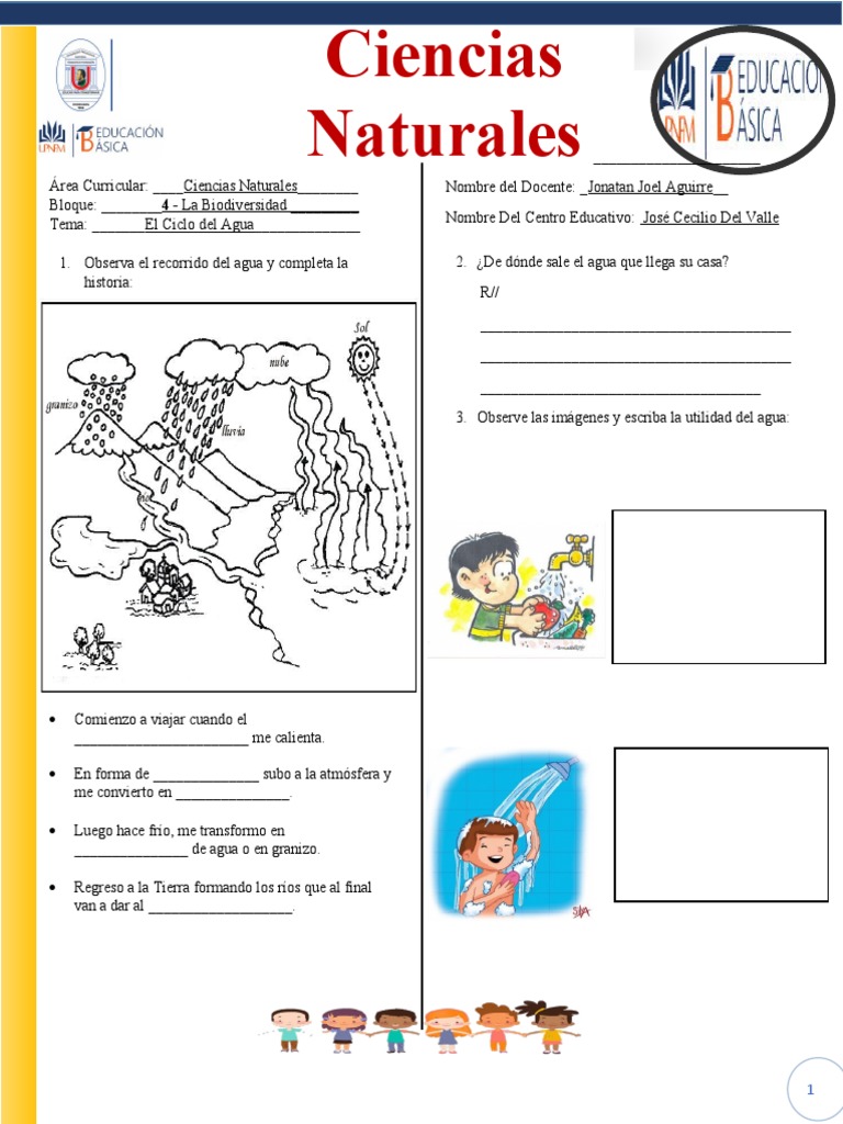 Hoja de Trabajo CCNN - El Ciclo Del Agua | PDF