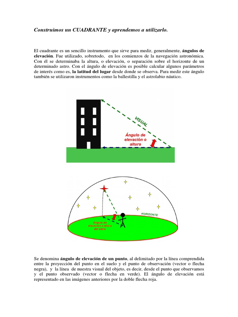 Construimos Un Cuadrante y Lo Utilizamos | PDF | Astronomía | Navegación