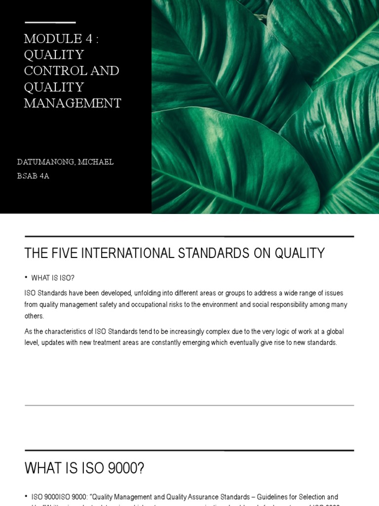Iso Quality Management Standards Explained Pdf Iso 9000 Quality