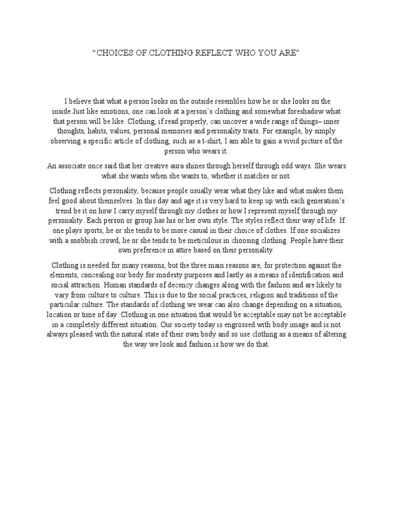 Clothing Choices Reflect Personality | PDF