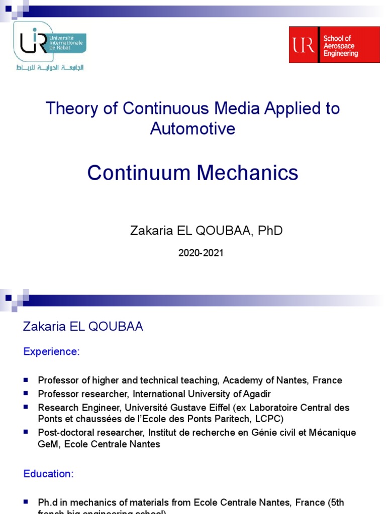 Continuum Mechanics in Automotive Applications | PDF | Continuum ...