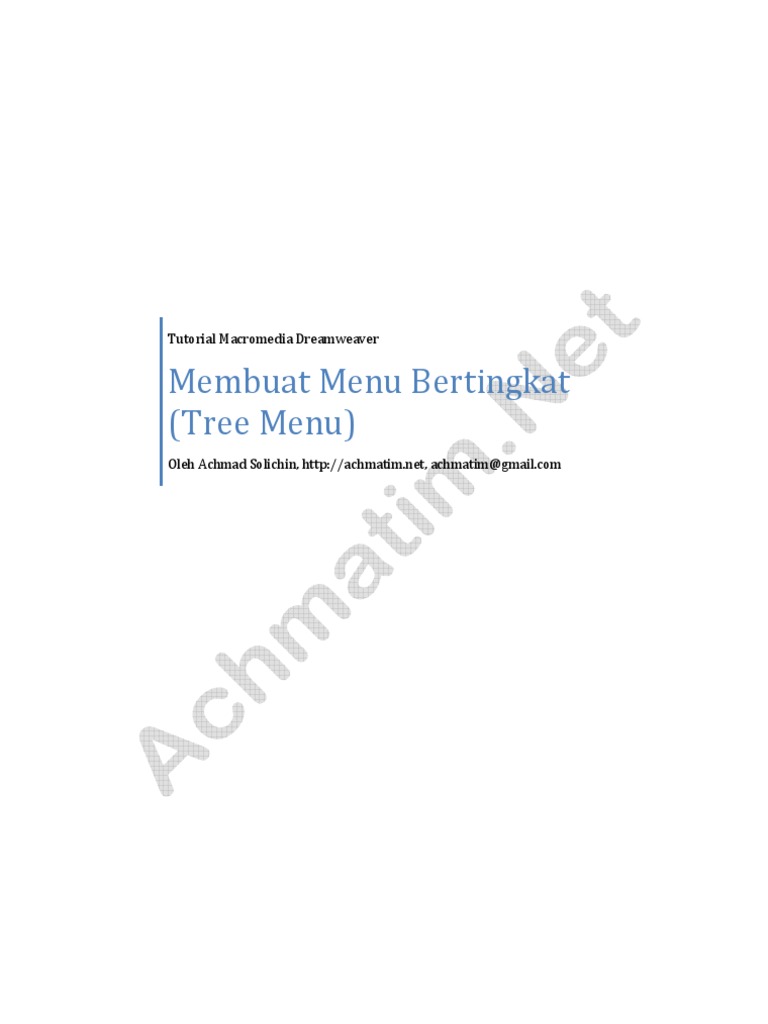 Seri Dream Weaver - Membuat Menu Bertingkat Tree Menu | PDF