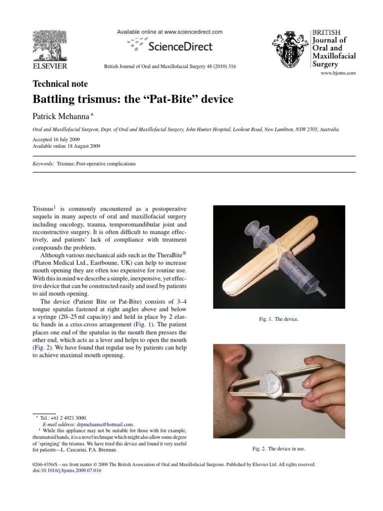 British Journal of Oral Maxillofacial Surgery 2010. Technical Note ...