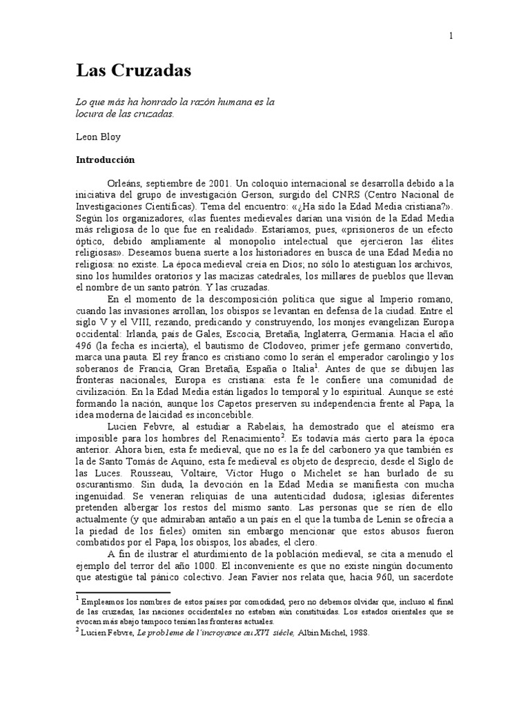Las Cruzadas | PDF | Cruzadas | Edades medias
