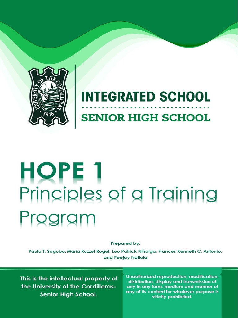 HOPE 1 MODULE 2 Principles of Training 101 1 | PDF | Physical Fitness ...