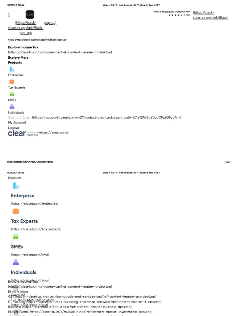What Is HUF - How To Create HUF - How To Form HUF | PDF | Tax Deduction ...