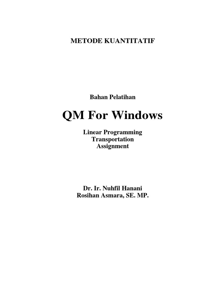 Modul Pelatihan POM QM | PDF