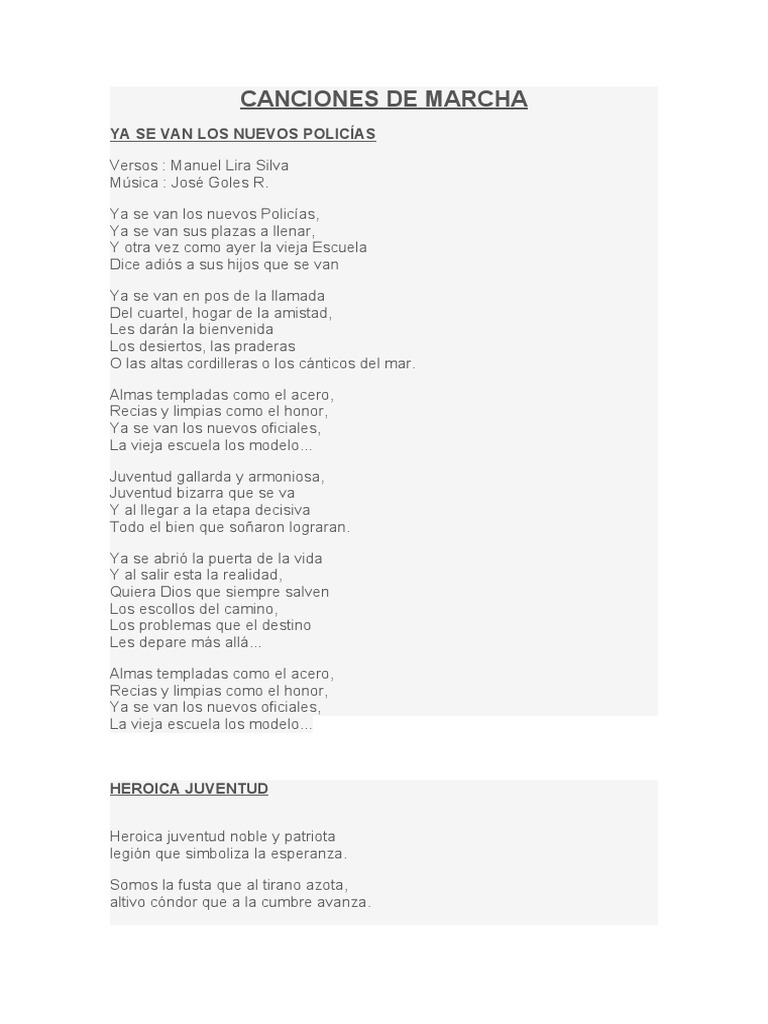 Canciones de Marcha | PDF