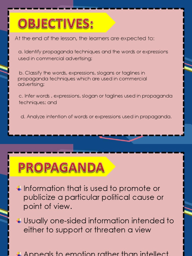 Propaganda PPT .1 | PDF | Propaganda | Advertising