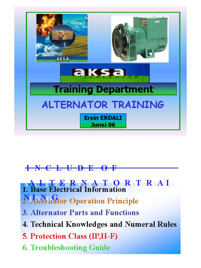 Alternator Training | PDF | Ac Power | Inductor
