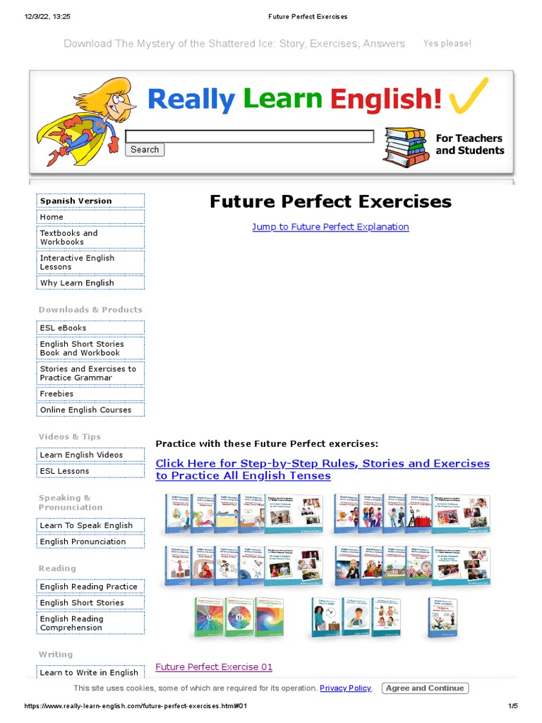 Future Perfect Exercises | PDF | English As A Second Or Foreign ...