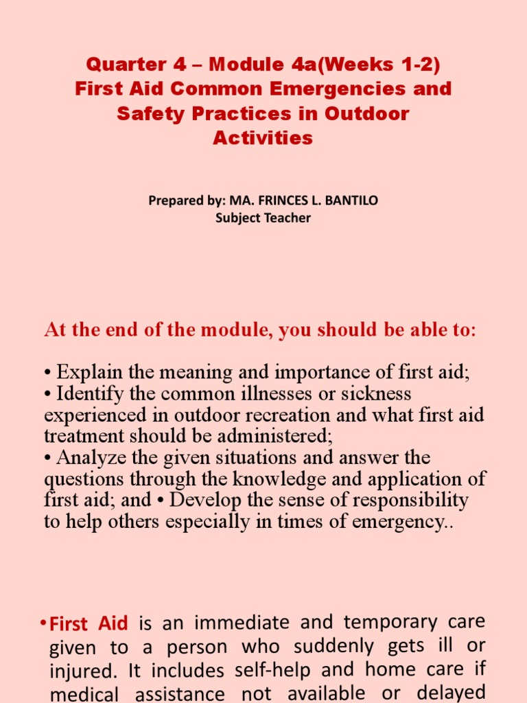 Quarter 4 Module 4a Hope Pdf First Aid Clinical Medicine