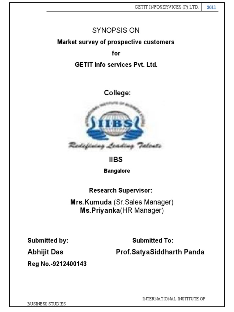 Market Survey Report: Identifying Prospective Customers for GETIT ...