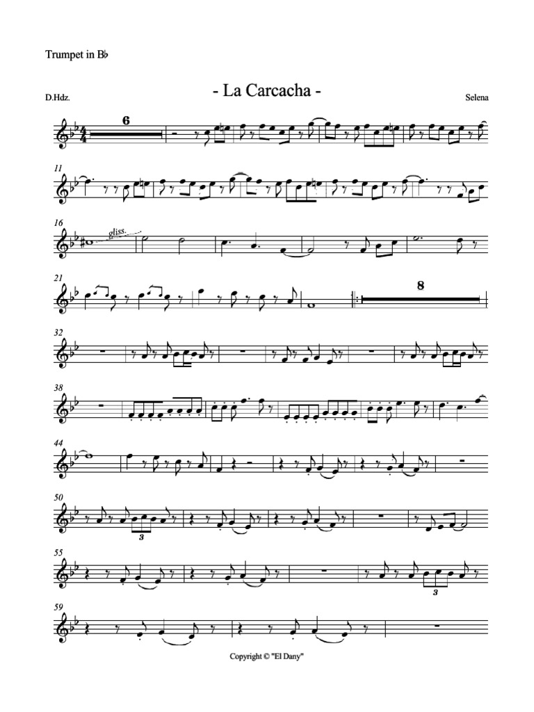 Qdoc - Tips - La Carcacha Selena Trumpet in BB | PDF