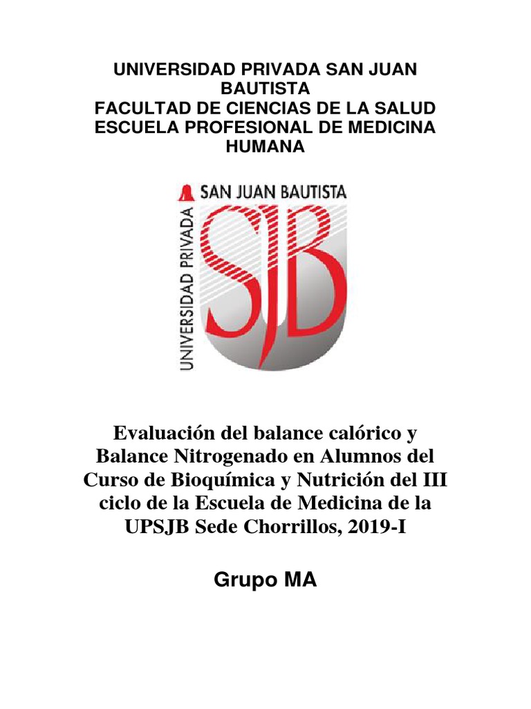 Balance Calórico y Nitrogenado en Medicina | PDF