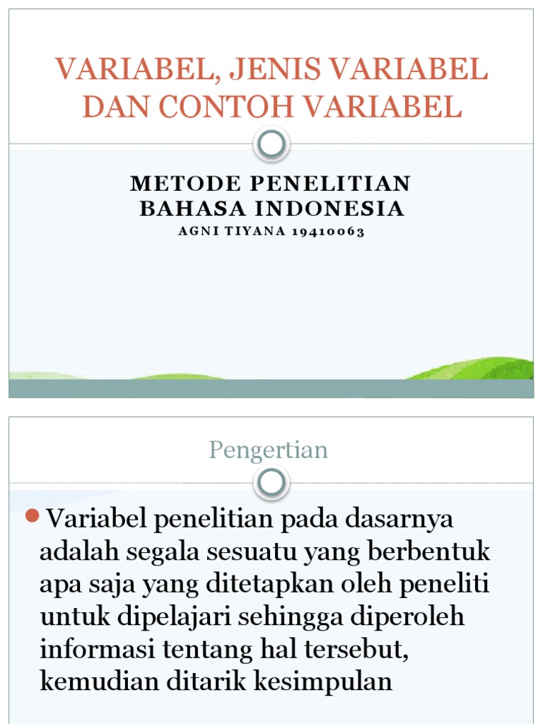 Variabel, Jenis Variabel Dan Contoh Variabel | PDF