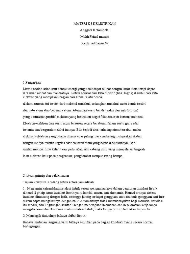 Materi K3 Kelistrikan Bagus | PDF | Teknologi & Rekayasa