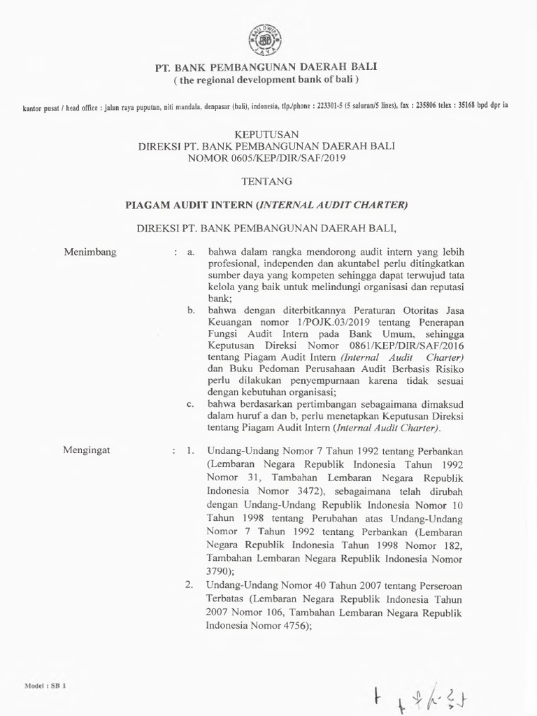 Piagam Audit Intern | PDF