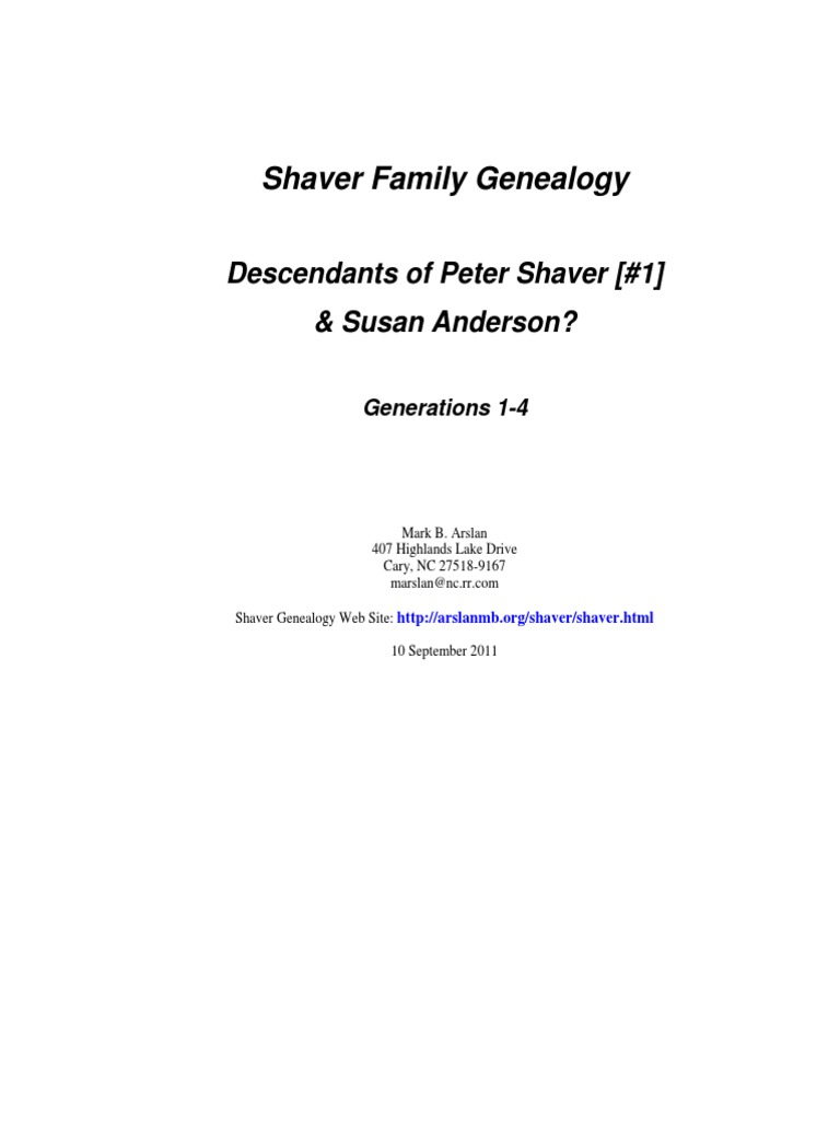 Descendants of Peter Shaver (PDFDrive) | PDF
