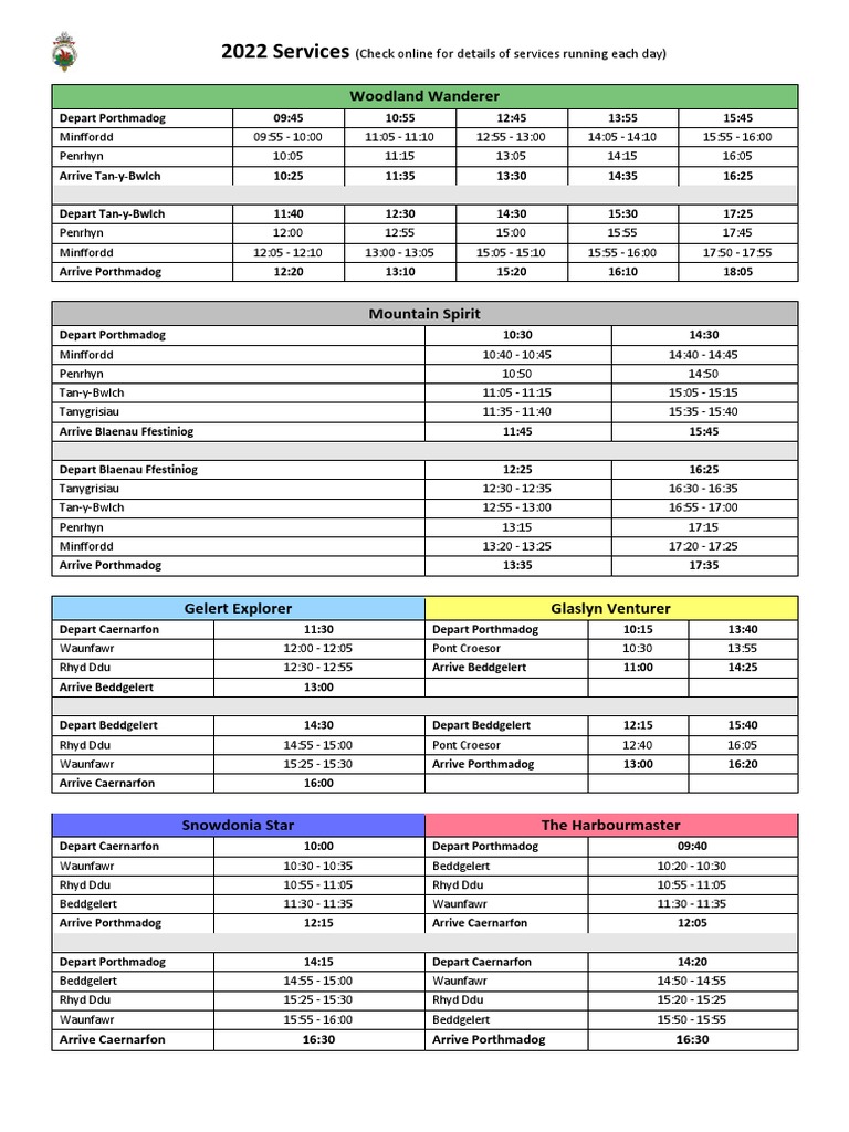 Timetable 2022 | PDF