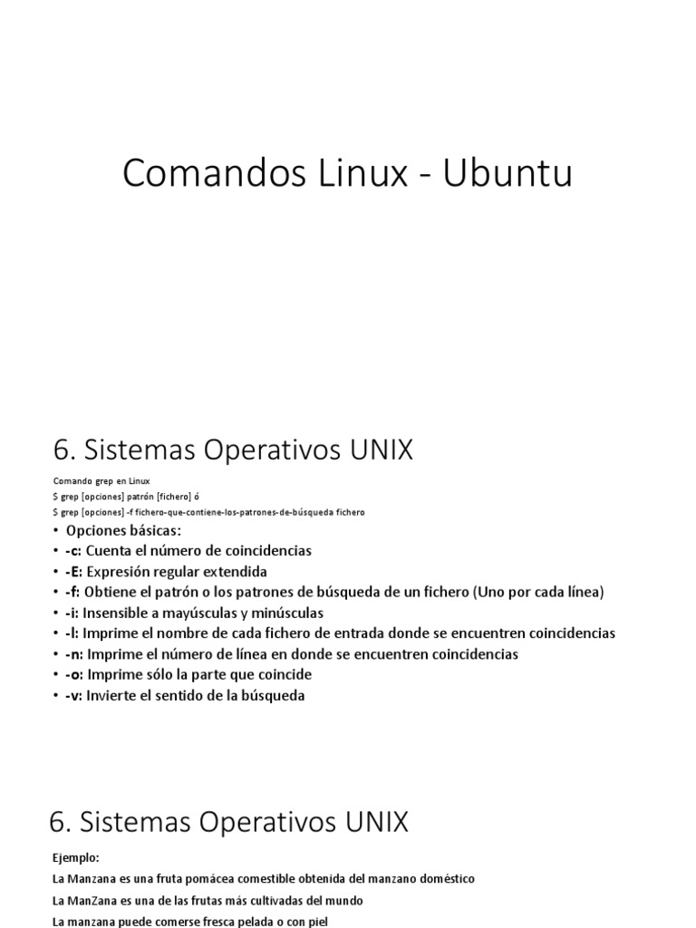 Comandos UNIX | PDF | Unix | Ingeniería de software