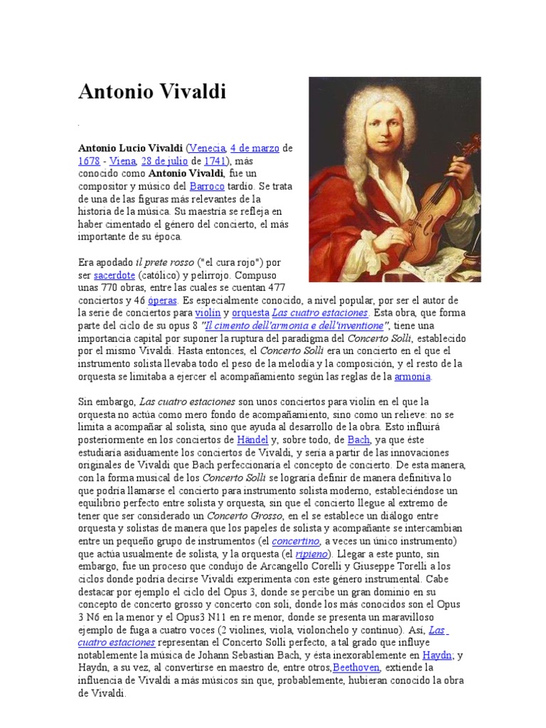 Antonio Vivaldi | PDF | Concierto | Composiciones Musicales