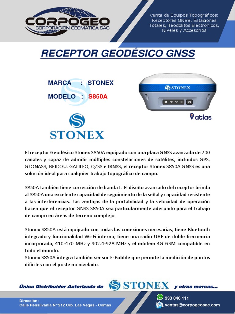 GNSS S850a | PDF | Sistema de Posicionamiento Global | Metrología
