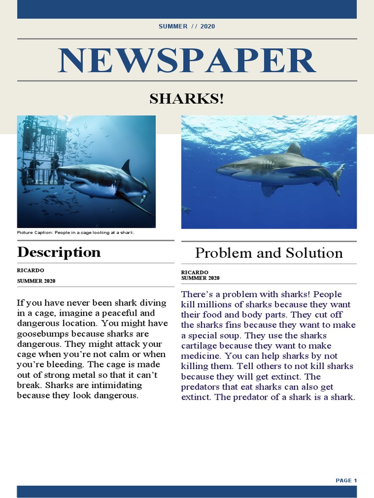 Newspaper-Text Structures | PDF | Sharks | Penguin
